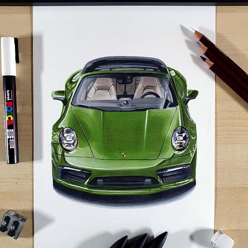 How To Draw A Porsche Race Car Step By Step Tutorial